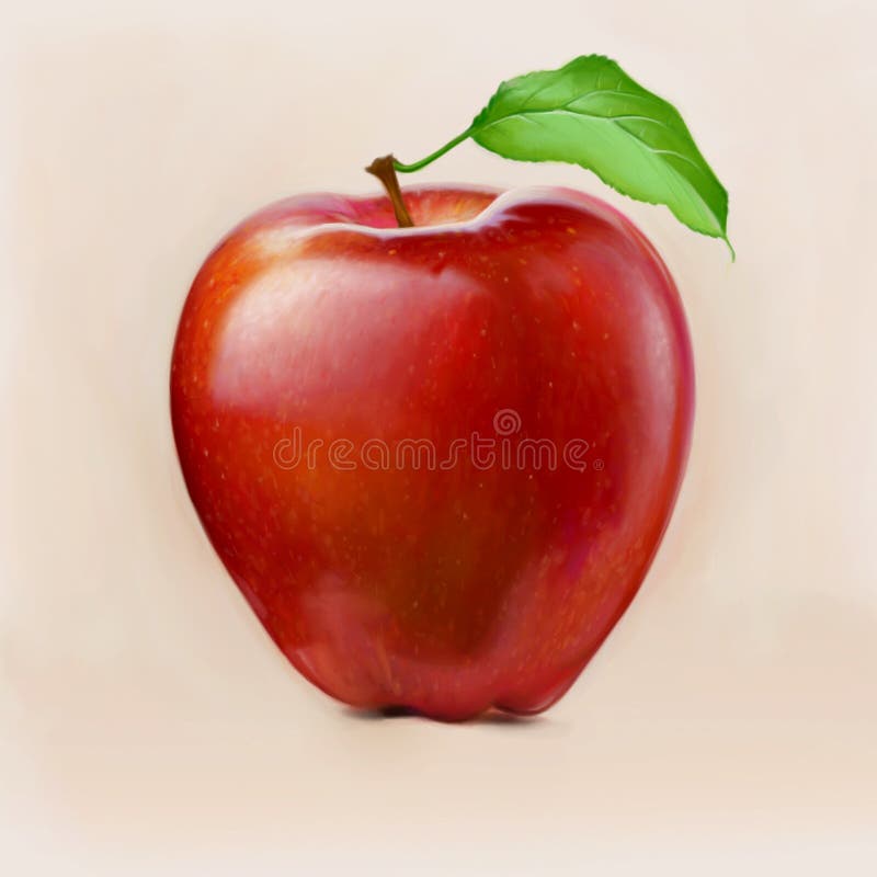 Red Apple Painting stock illustration. Illustration of food - 44999965