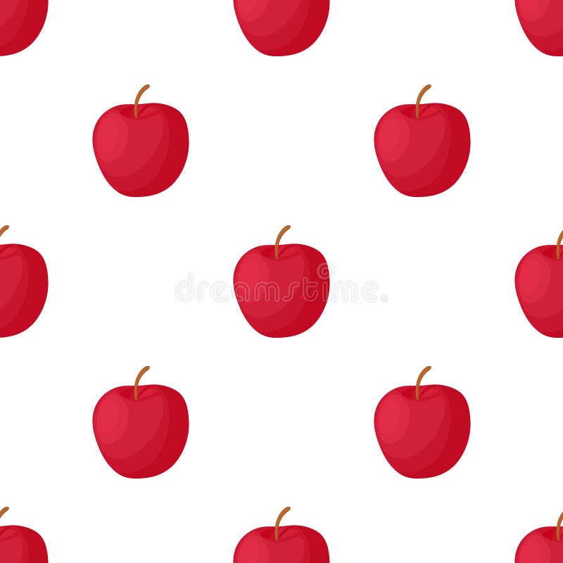 Red Apple Pattern Seamless Vector Stock Vector Illustration Of Sweet