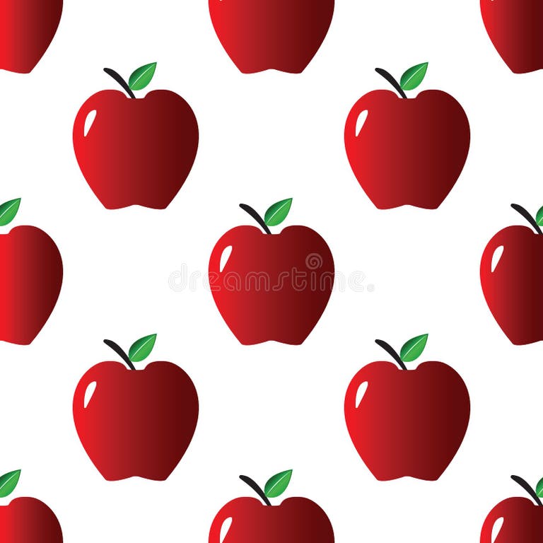 Red apple pattern stock vector. Illustration of natural - 53897563
