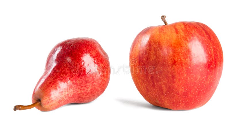 Red apple and pear. stock photo. Image of vegetarian - 30423368