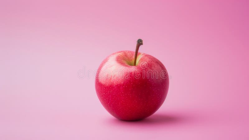 Red Apple on a Pink Background with Soft Lighting Stock Image - Image ...
