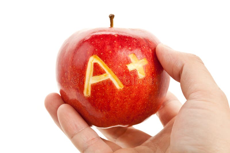 Red apple and a Plus sign stock image. Image of education - 36595805