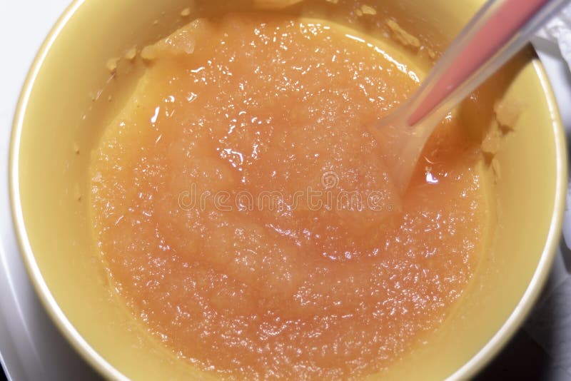 Red Apple Puree Food. Baby Pap Food Stock Image - Image of eats ...