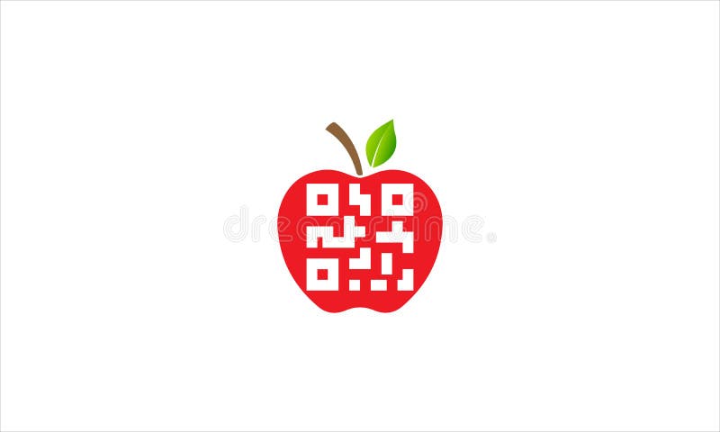 Red Apple QR Code Logo Icon Vector Template Illustration Stock Vector ...