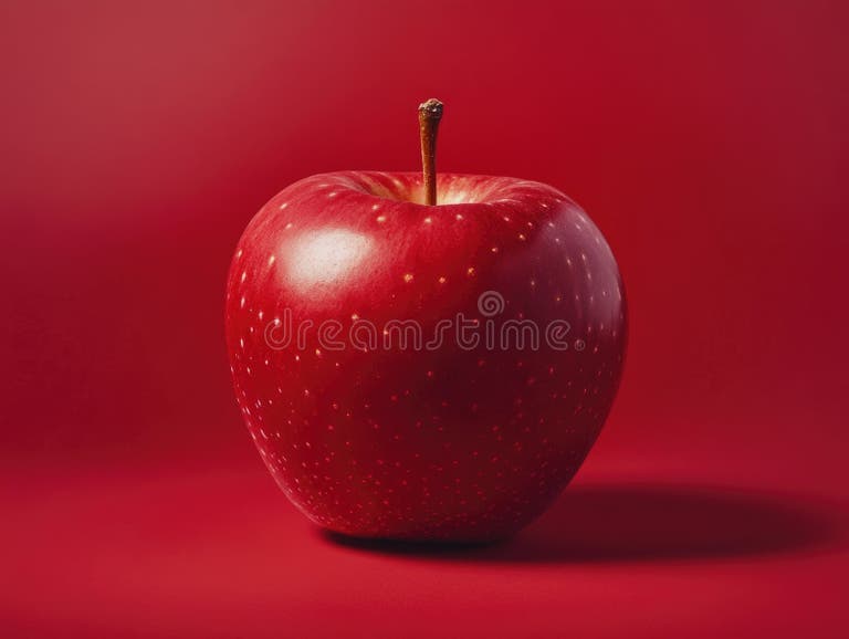 Red Apple on Red Background Stock Image - Image of ripe, harvest: 375732589