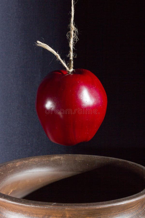 Apple on the Rope is Lowered into a Pot Stock Photo - Image of tasty ...