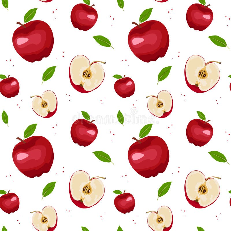 This is a Red Apple Seamless Pattern. this Template is Full of Apples ...