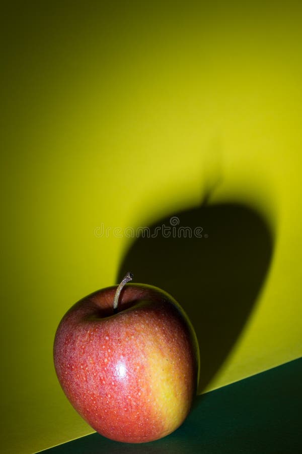 Red apple with shadow stock photo. Image of colorful - 146052022