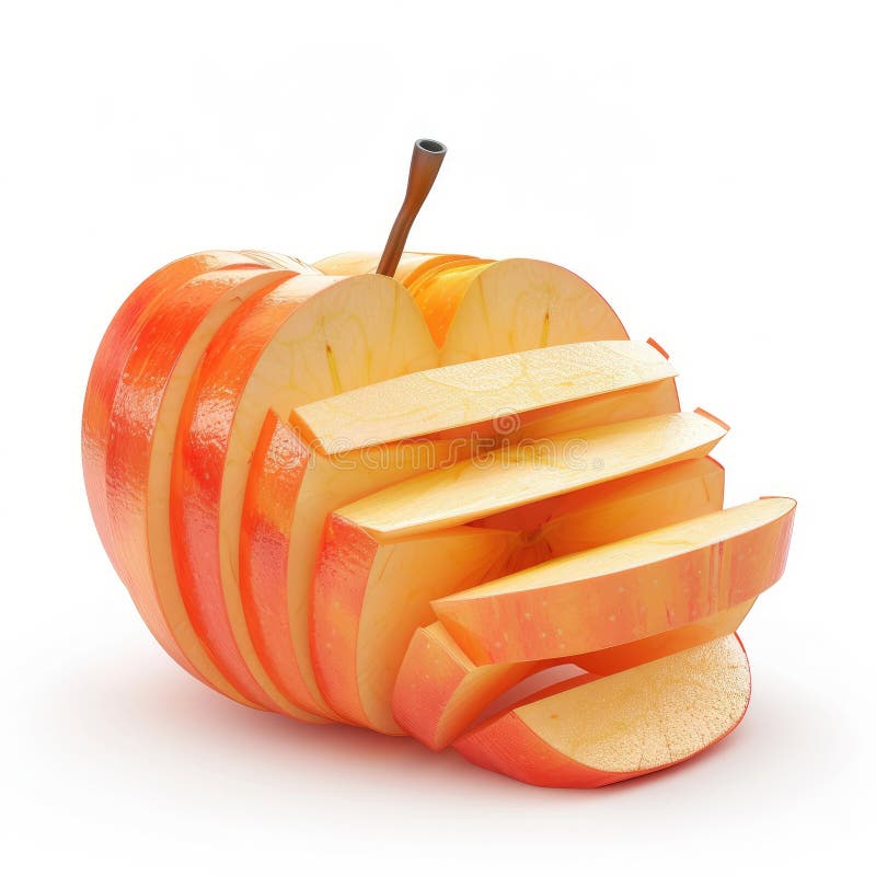 Juicy Red Apple Sliced in Artistic Arrangement, Perfect for Healthy ...