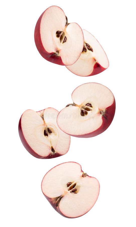 Apple Slices on White Background Stock Image - Image of slice, fresh ...