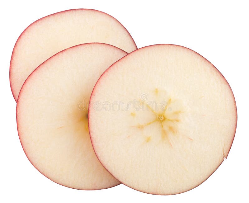 Red Apple Slices Isolated on a White Background Stock Photo - Image of ...