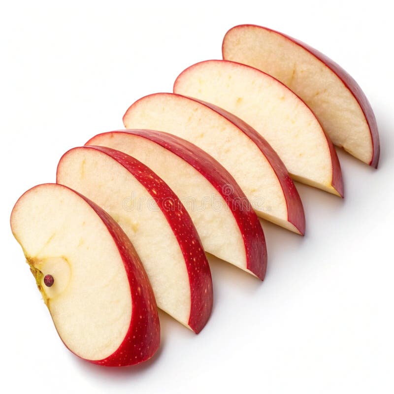 Red Apple Slices Isolated on White Background Stock Illustration ...