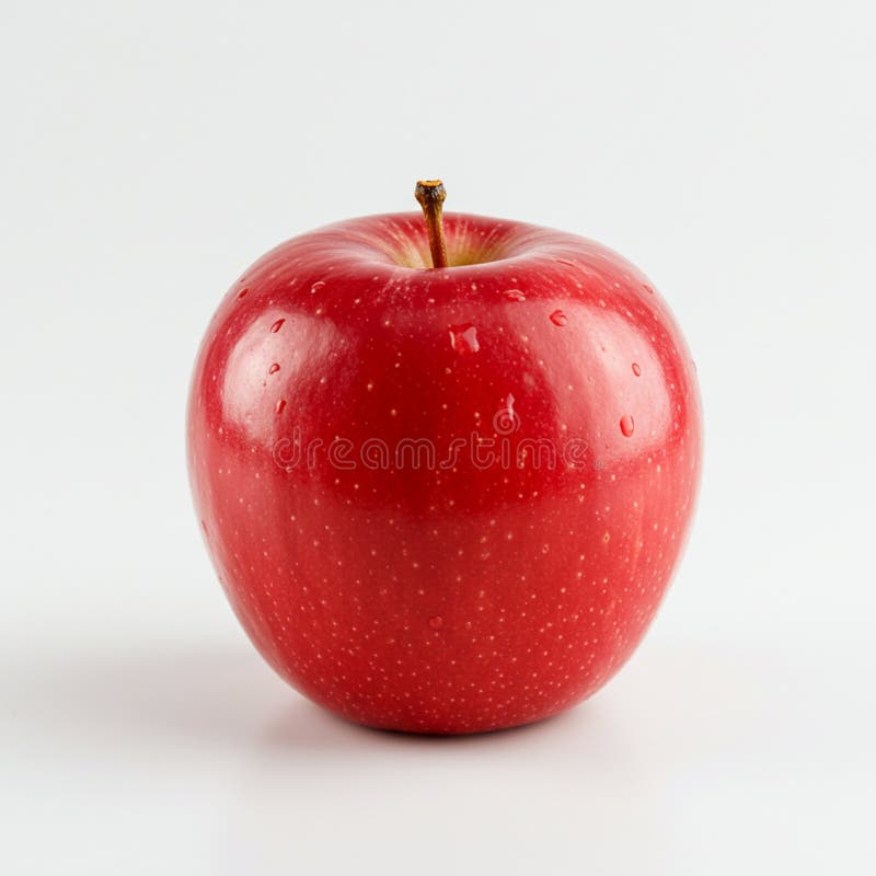 Red Apple with a Smooth, Glossy Surface, Dotted with Small Light ...