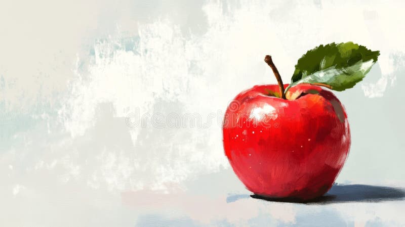 Red Apple Still Life Painting Stock Illustration - Illustration of ...