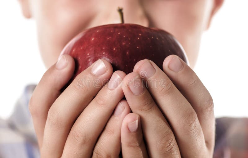 Red apple stock photo. Image of holding, close, hold - 45232514