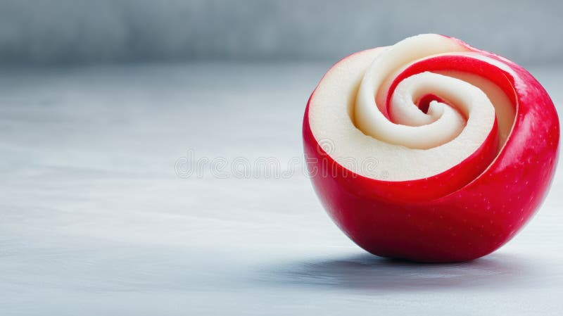 A Red Apple with a Swirl of White on the Side, AI Stock Photo - Image ...