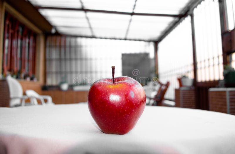 Red apple on the table stock image. Image of fresh, nature - 152878281