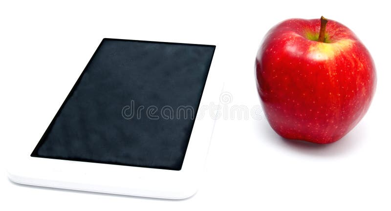 Apple on the Tablet Computer Stock Image - Image of beautifully, food ...