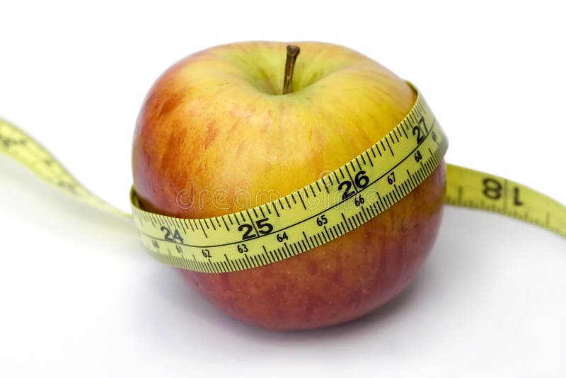 Apple and Tape Measure stock image. Image of green, food - 10028909