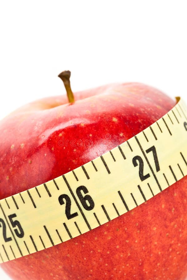 Apple and Tape Measure stock image. Image of green, food - 10028909