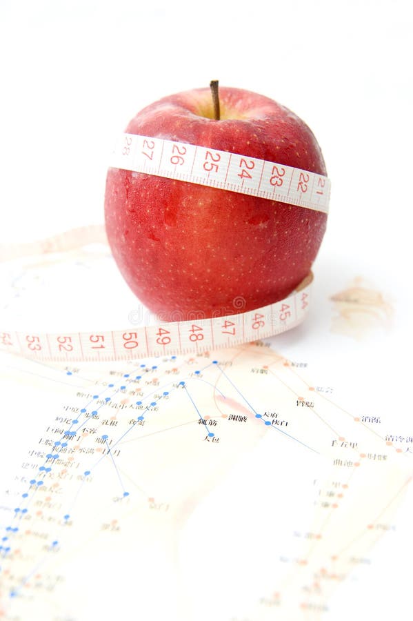 Apple and Tape Measure on a Scale Stock Image - Image of tape, organic ...