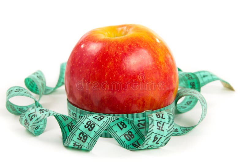 Red apple and tape stock image. Image of aspirations - 30758769