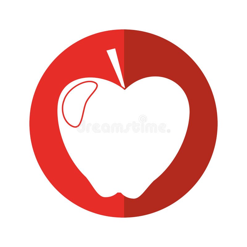Red Apple Taste Fruit Nature Red Circle Shadow Stock Vector ...