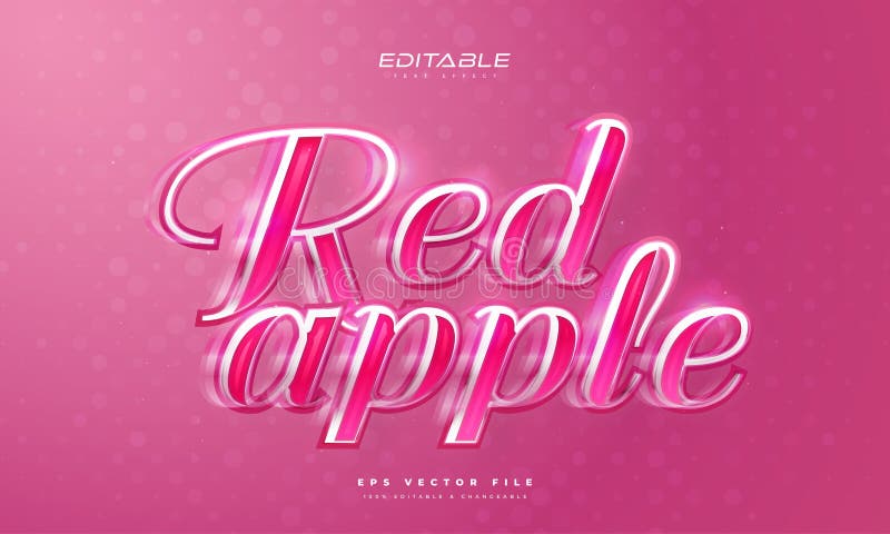 Red Apple Text Effect. Editable Beautiful Red Text Style Effect Stock ...