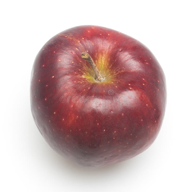 Red Apple from Top View on White Backgroun Stock Image - Image of ...
