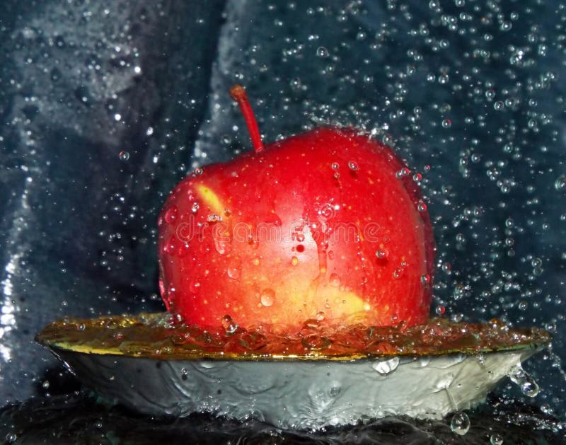 Red Apple stock image. Image of colors, apple, drops - 87767607