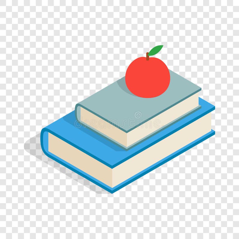 Red Apple Two Books Isometric Icon Stock Illustrations – 2 Red Apple ...