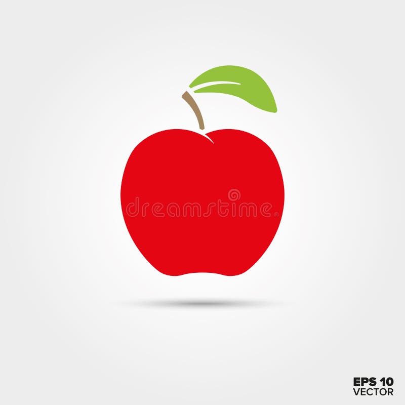 Red apple vector icon stock vector. Illustration of icon - 147695602