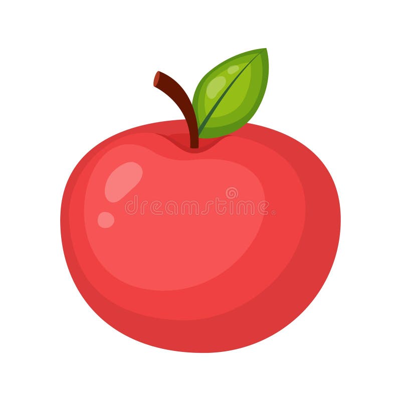 Red Apple. Vector Illustration in Flat Style Stock Vector ...