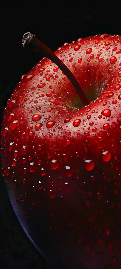 A Red Apple with Water Droplets on it Stock Image - Image of apple ...