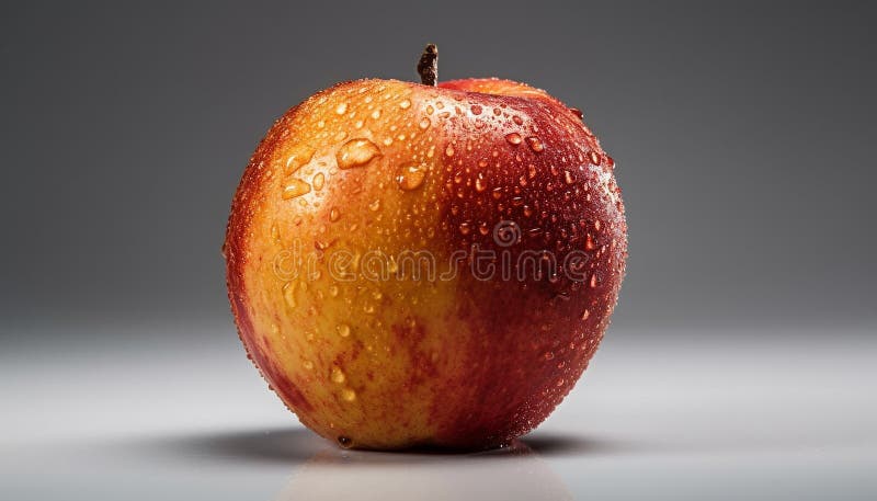 Red Apple Isolated on Black Red Apple Red Apple with Water Drops Stock ...