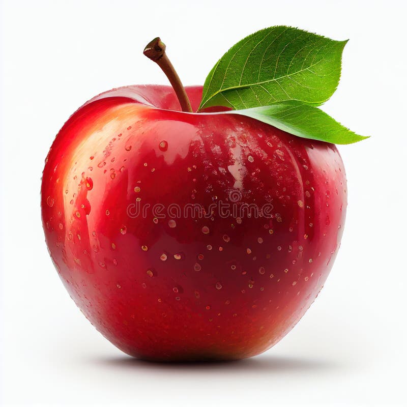 Red Apple and White Background AI Generative Stock Illustration ...