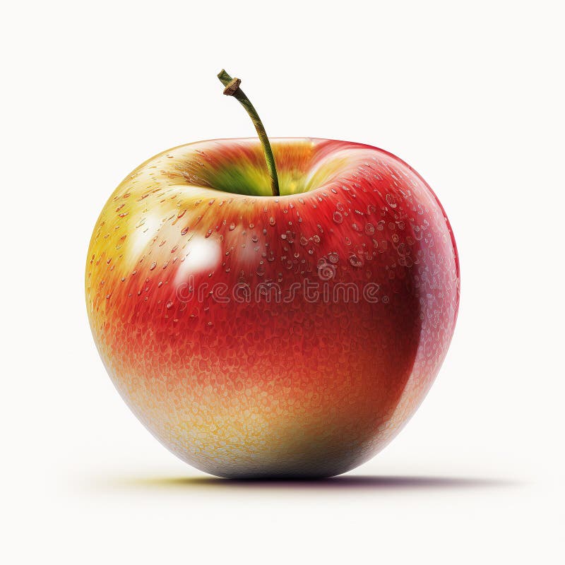 Red Apple on White Background Stock Illustration - Illustration of ...