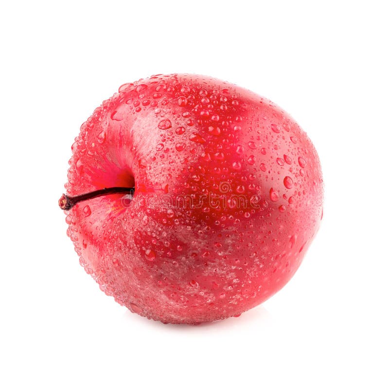 Red Apple Whole Pieces Isolated on White Background Stock Image - Image ...