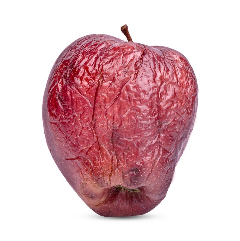 Red Apple Withered on White Background Stock Photo - Image of apple ...