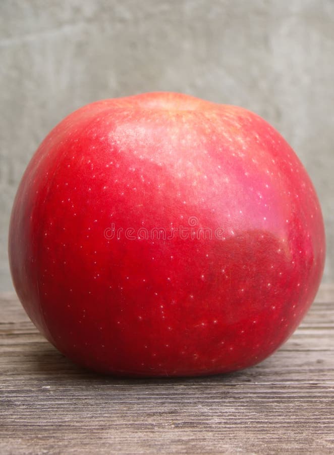 Red apple on wooden table stock image. Image of diet - 33377039