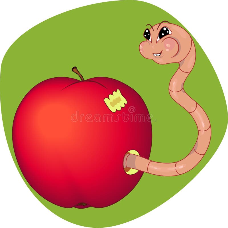Worm Eating Apple Stock Illustrations – 359 Worm Eating Apple Stock ...