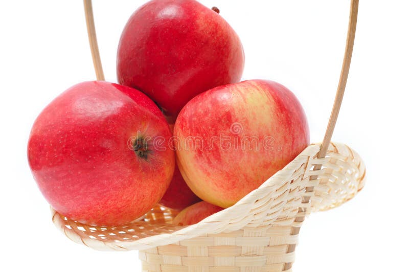 Red apples in basket stock image. Image of fresh, juicy - 16935365