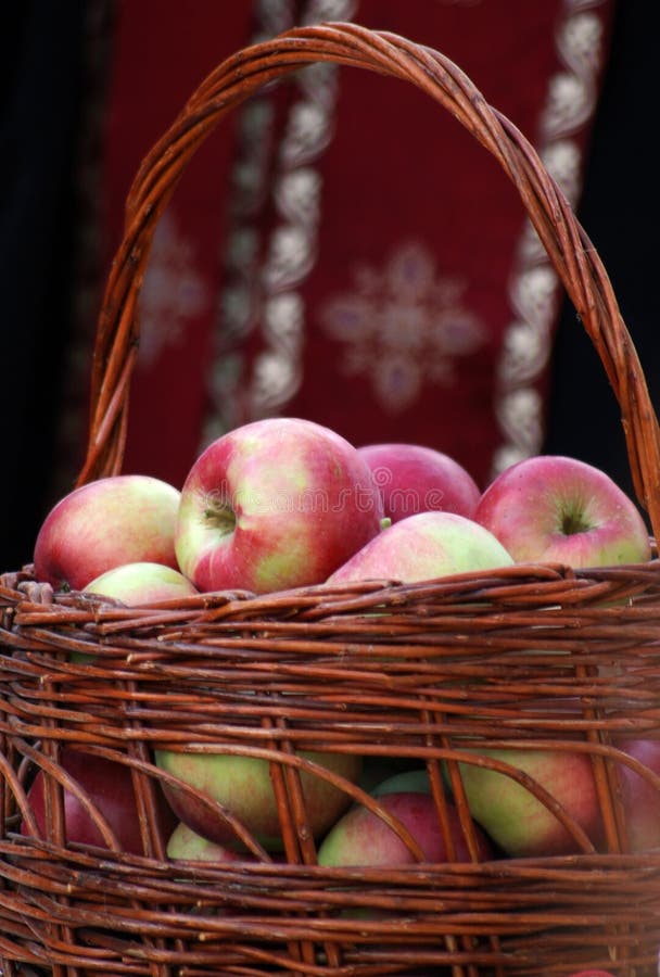Red apples in a basket stock image. Image of appetizing - 45918781