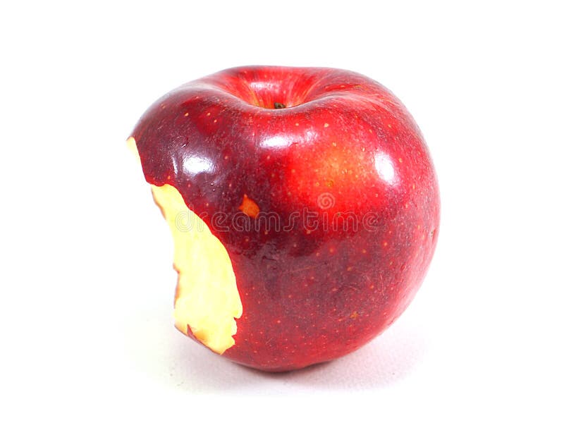 Red Apples Bite on White Background Stock Image - Image of sport ...