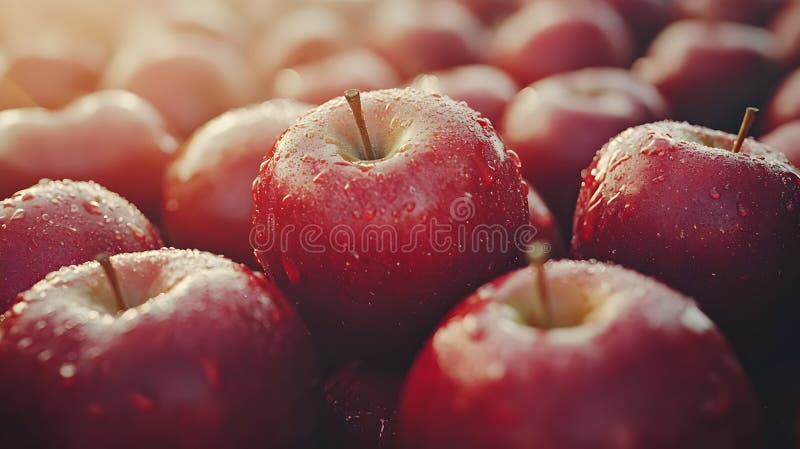 Red Apples Close Up Photo, Juicy Fruit Stock Illustration ...