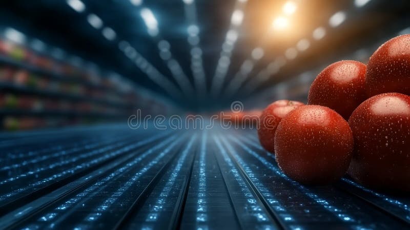 Red Apples on a Conveyor Belt in a Futuristic Supermarket Stock ... Red Apples on a Conveyor Belt in a Futuristic Supermarket Stock ...