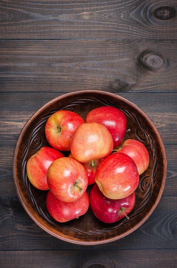 Red Apples on a Dark Rustic Background Stock Photo - Image of apples ...