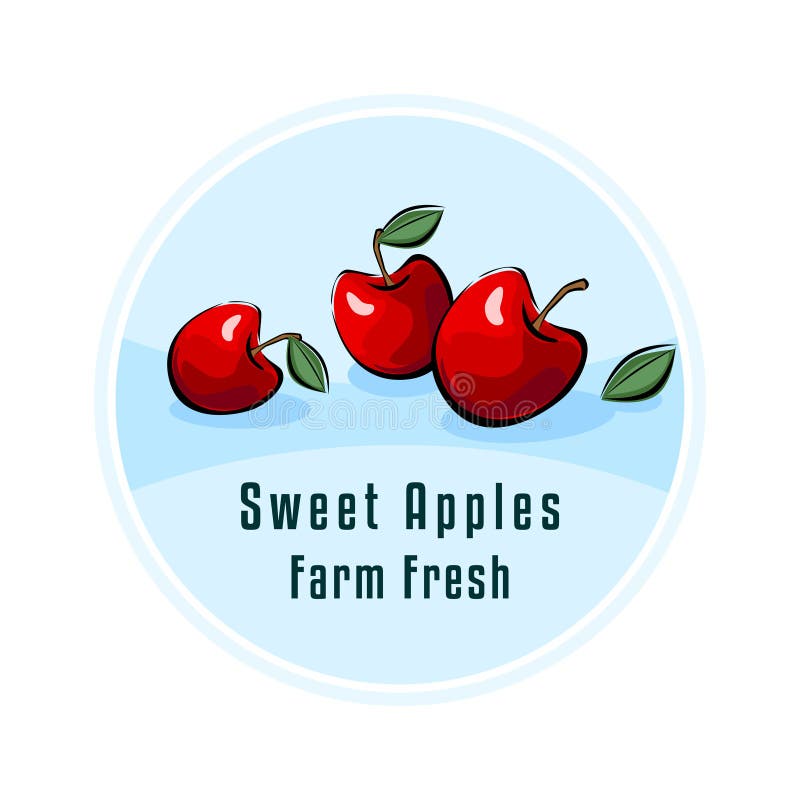 Red Apples Decorative Label. Stock Vector - Illustration of farm ...
