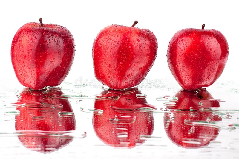 Red Apples Different Sides View on White Background Isolated Close Up ...