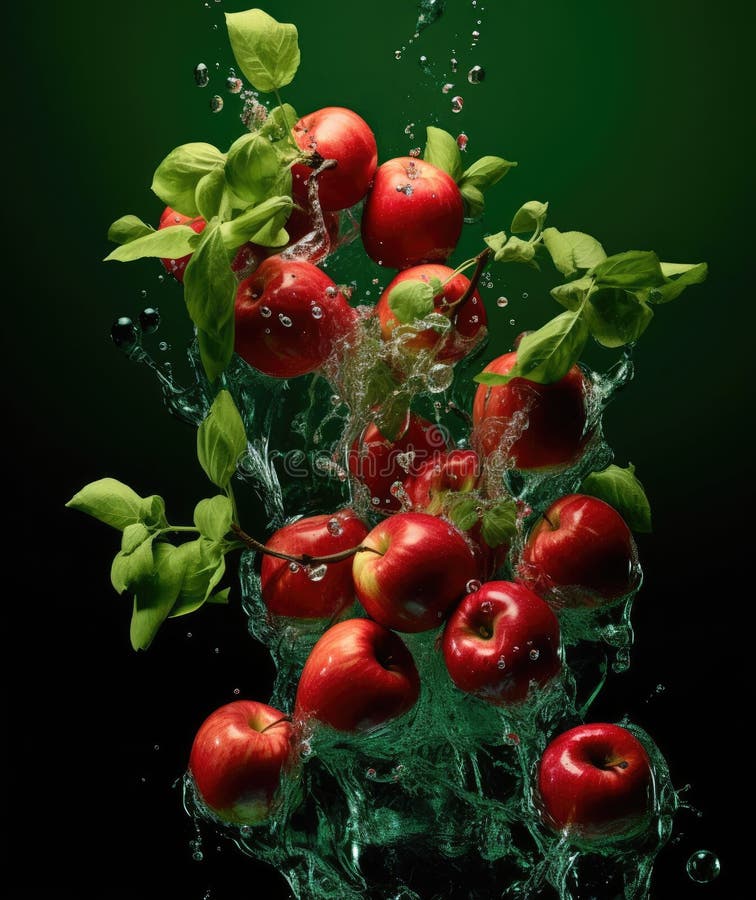 Red Apples Fall into the Water Stock Photo - Image of juicy, speed: 292266700